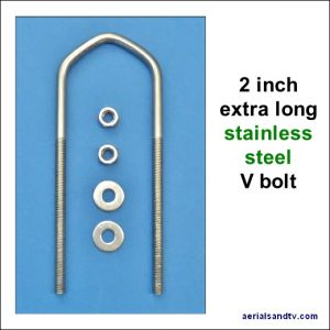 V Bolt 2 inch – extra long – STAINLESS M8 thread – A.T.V. Poles ...