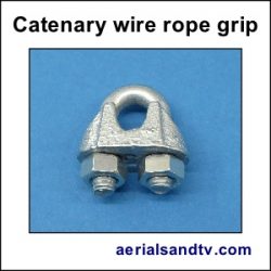 Rope grips for catenary wire – A.T.V. Poles, Brackets, Clamps & Aerials