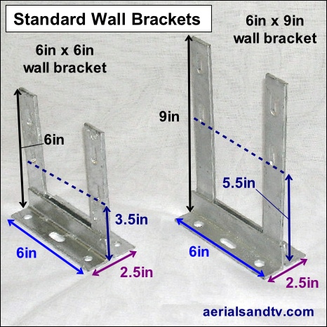 Wall brackets (standard) - A.T.V. Poles, Brackets, Clamps & Aerials