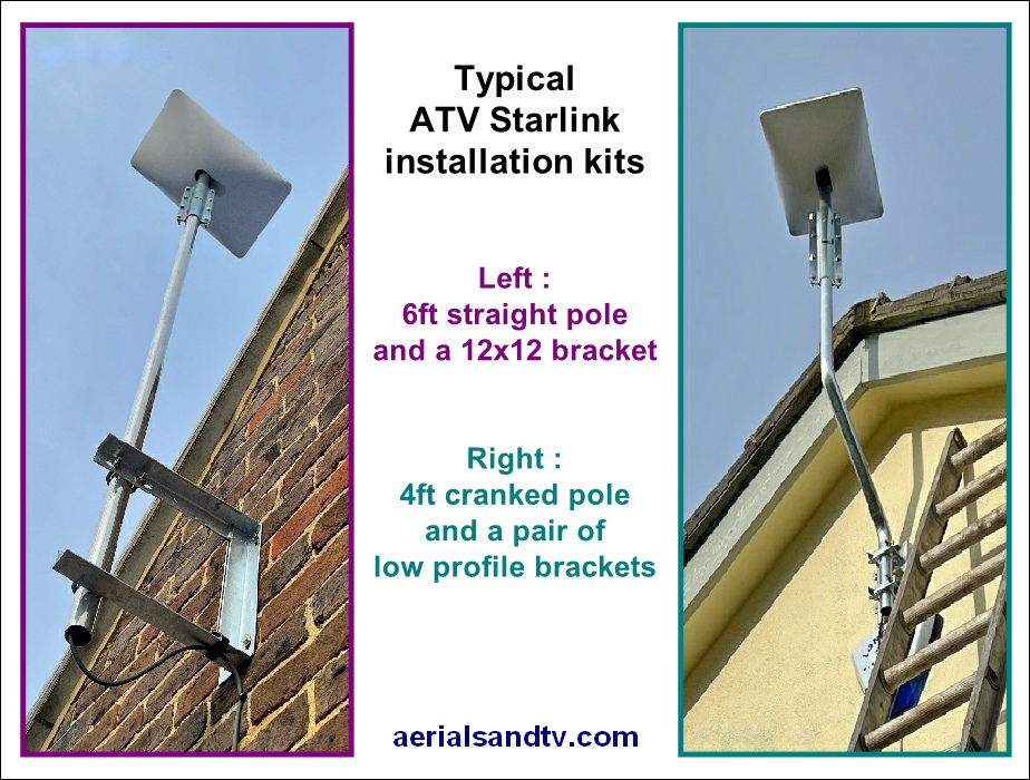 WSXL – Starlink pole install kit for a wall (straight mast 10ft total ...