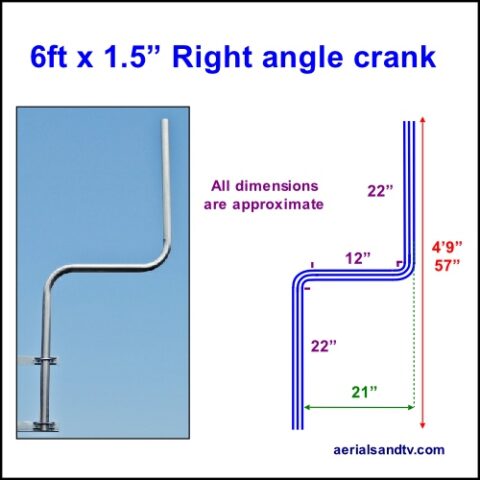 Right angle cranked 6ft x 1.5 inch x 1.6mm (16G) alloy pole – A.T.V ...