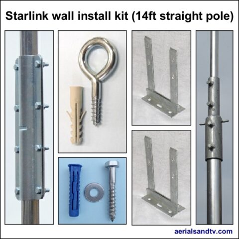 WSXL – Starlink pole install kit for a wall (10ft straight mast) – A.T ...