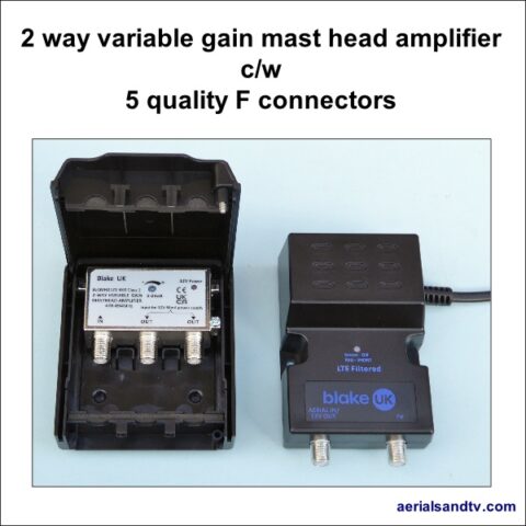 Mast head amp “universal” 2 way – A.T.V. Poles, Brackets, Clamps & Aerials